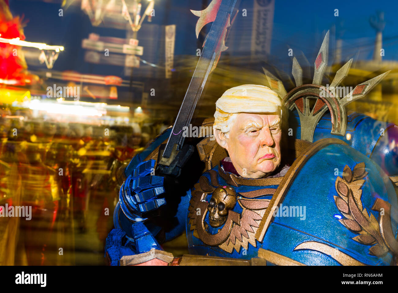 VIAREGGIO, ITA-FEB.17, 2009: donald trump the usa president is depicted ...