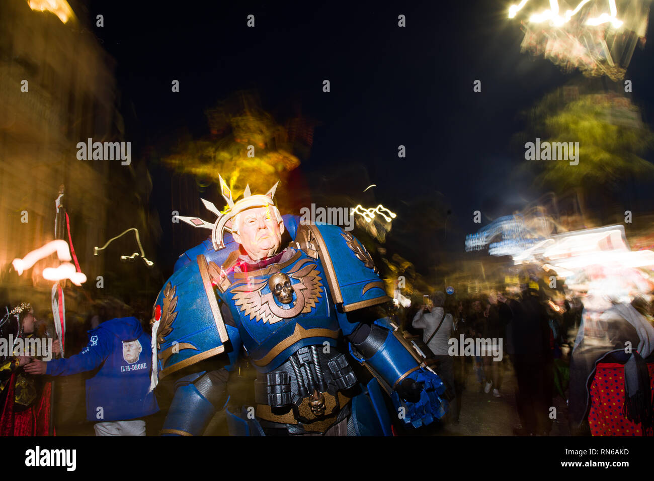 VIAREGGIO, ITA-FEB.17, 2009: donald trump the usa president is depicted ...