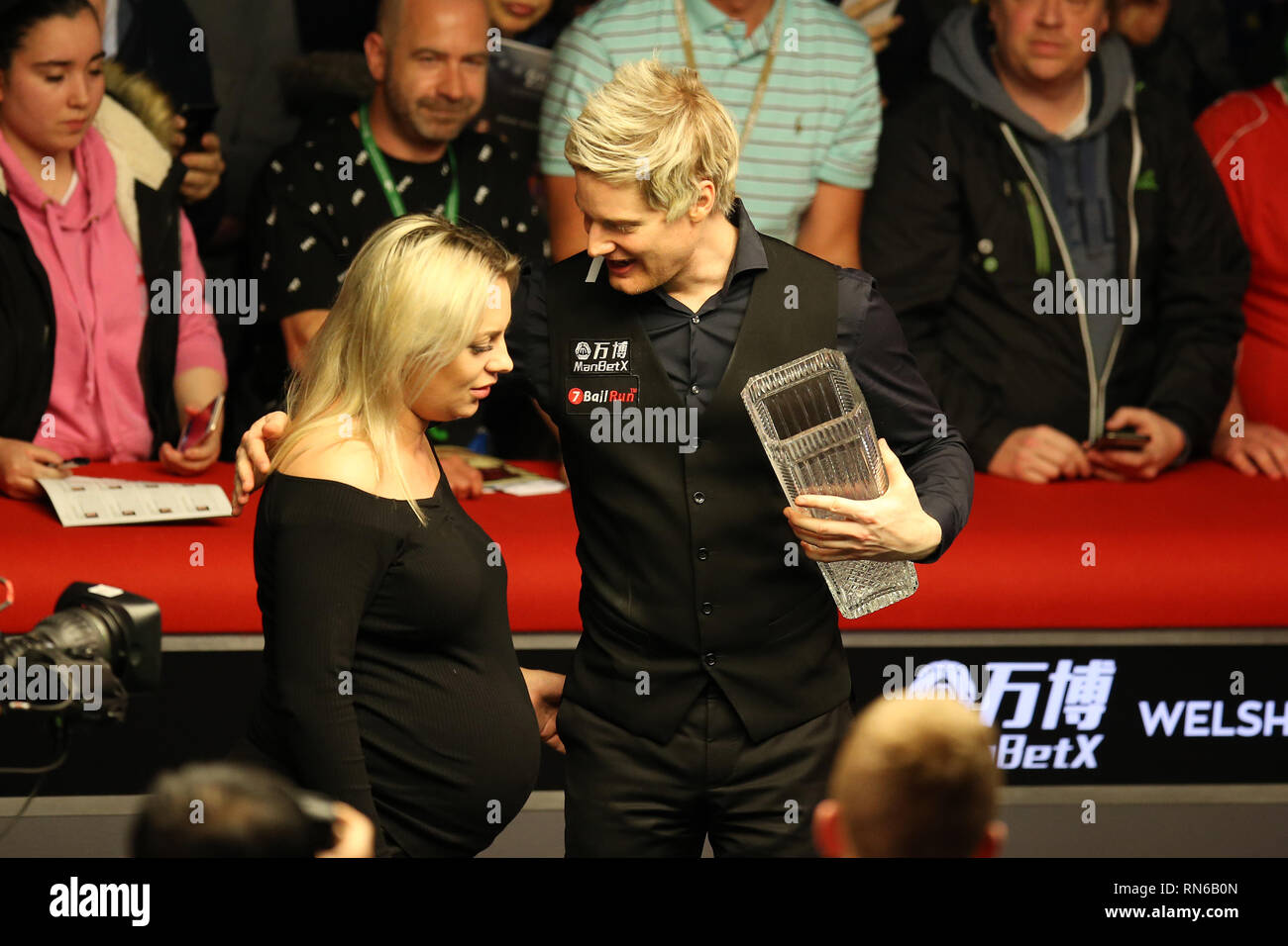 Cardiff, UK. 17th Feb, 2019. Neil Robertson of Australia is pictured ...