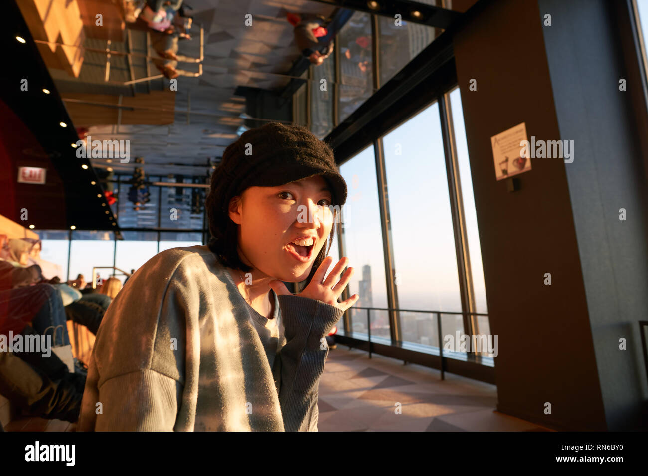 CHICAGO, IL - CIRCA MARCH, 2016: indoor portrait of the visitor at John ...
