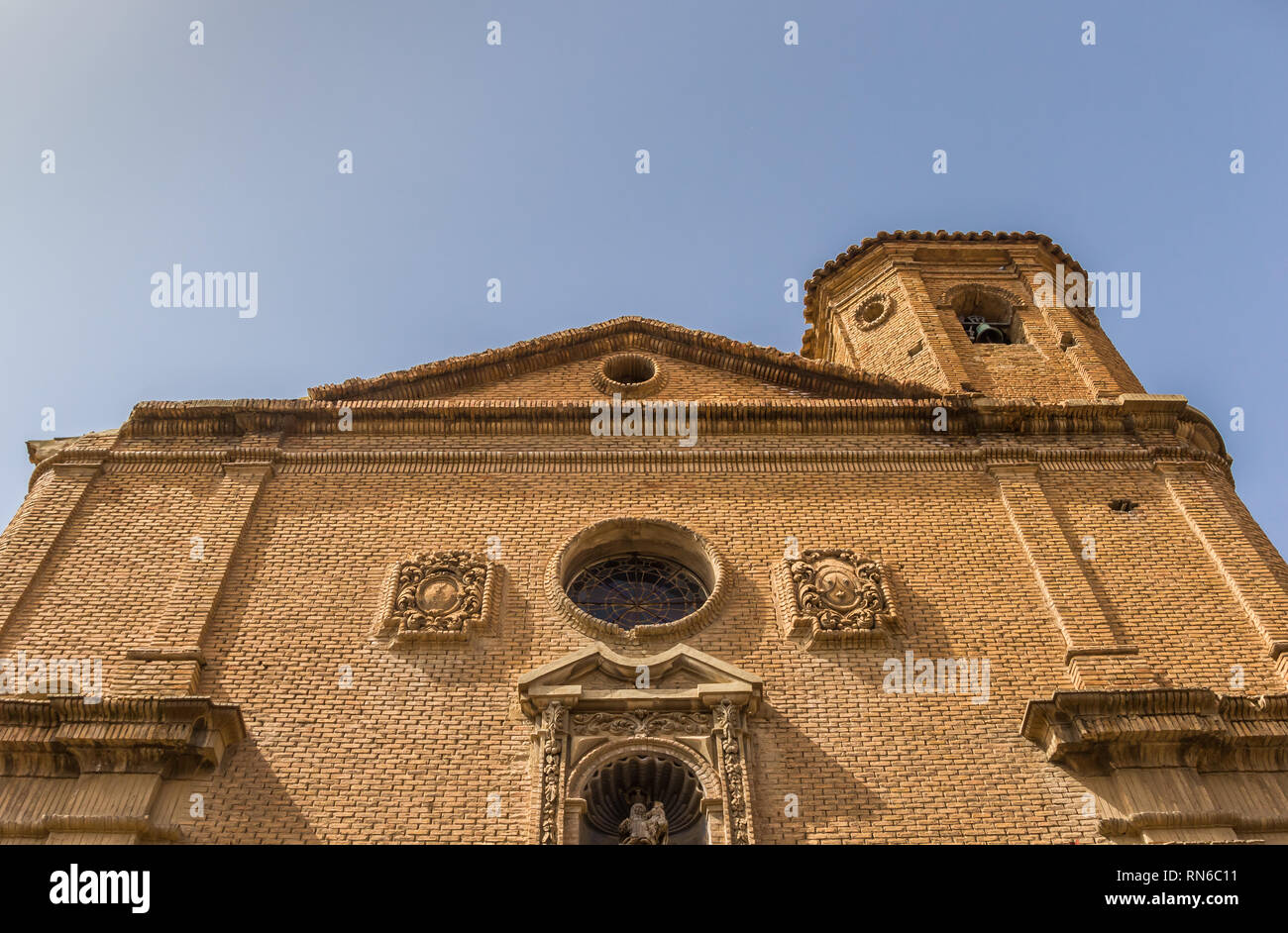 Facade and tower of an old church in Tudela, Spain Stock Photo - Alamy
