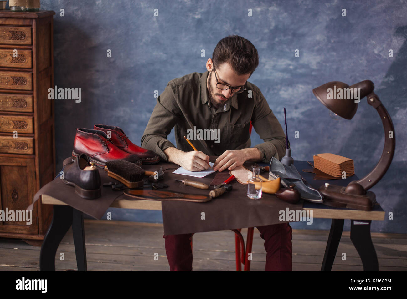 student attends pattern drafting courses, close up photo Stock Photo ...