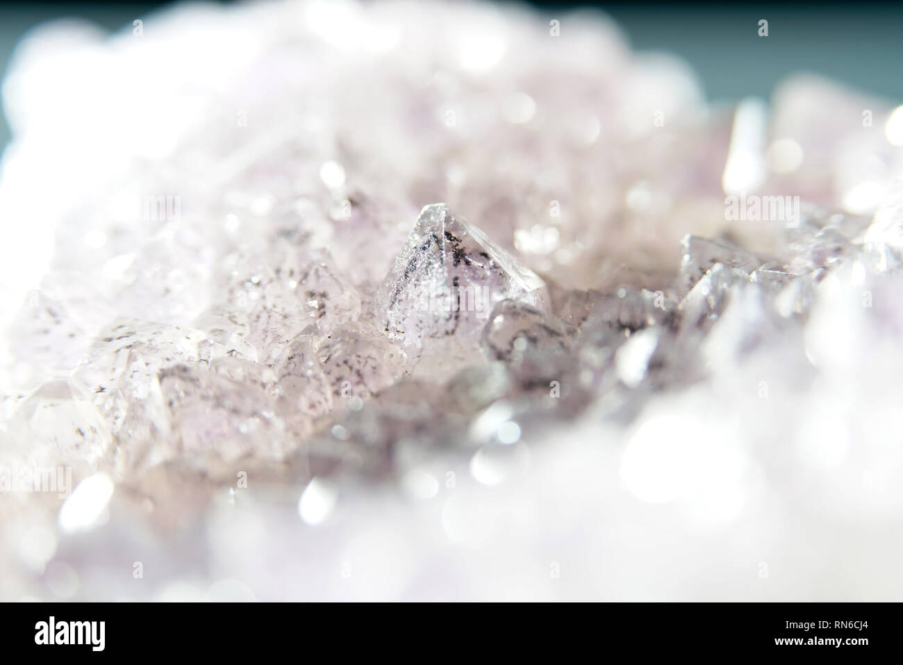Quartz also called deep quartz photographed in studio in front of black ...