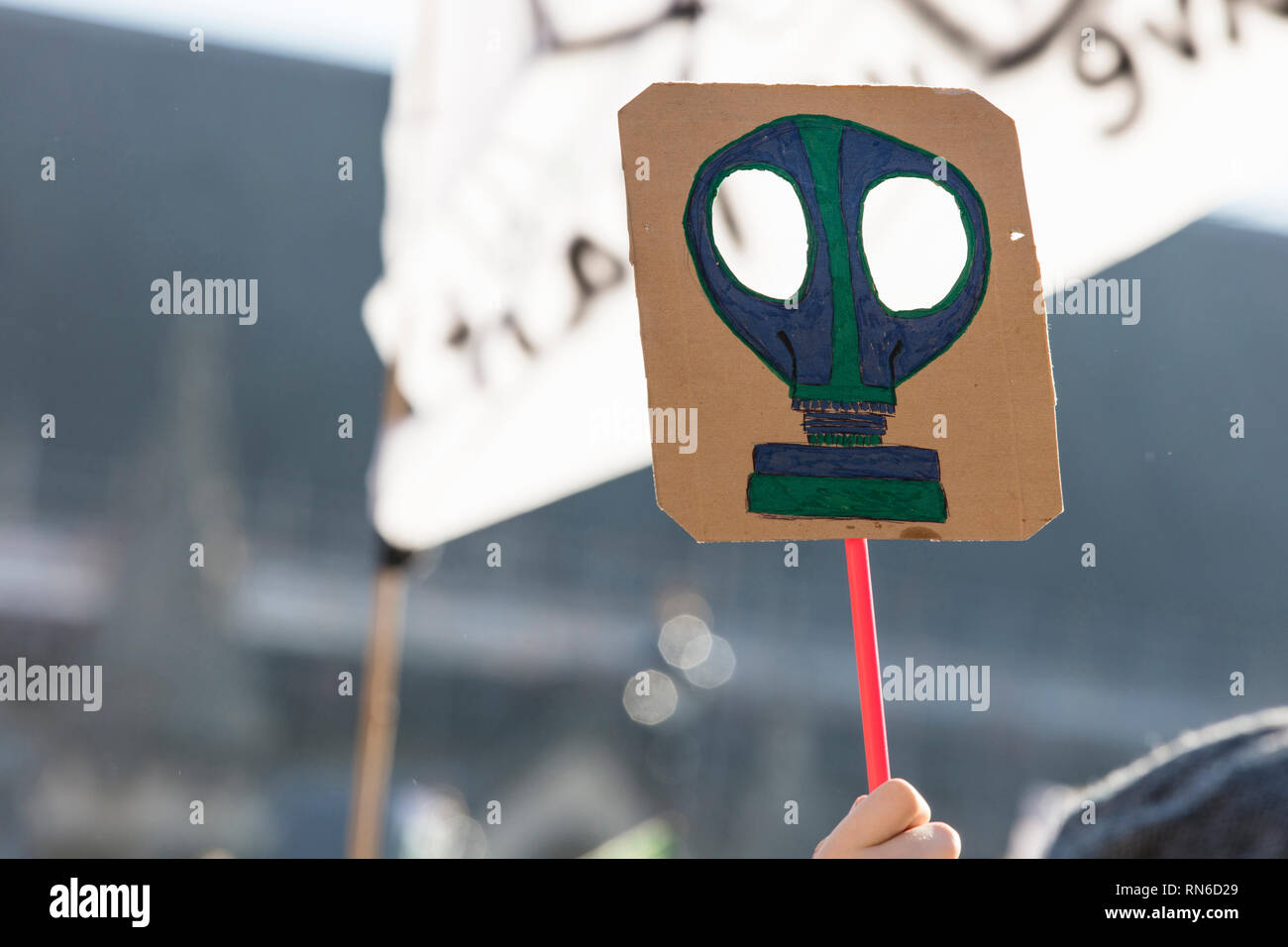 Protestors holding climate change banners at a protest Stock Photo - Alamy