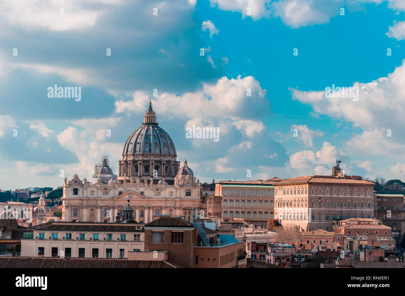 St Peter's Basilica, one of the largest churches in the world located ...