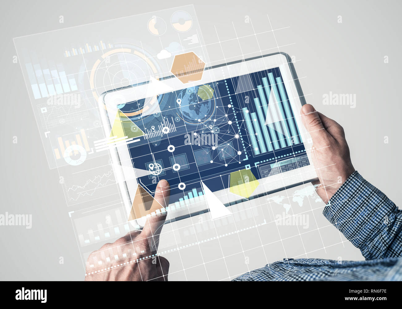 Concept of global connection and interaction interface on notebook ...