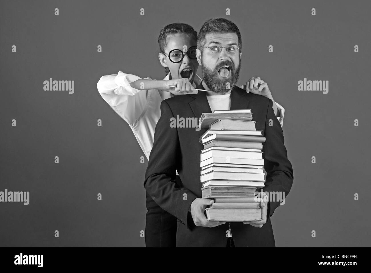 Smart serious man teacher Black and White Stock Photos & Images - Alamy