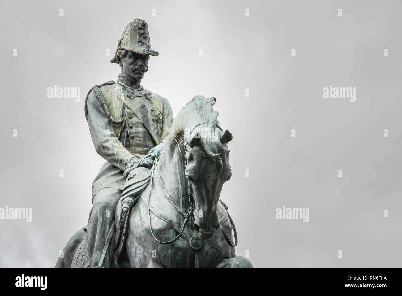ROME, ITALY, FEBRUARY 22, 2015: Statue of King Carlo Alberto of ...