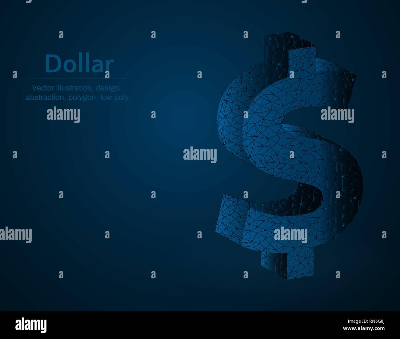 Dollar symbol low poly vector illustration, currency polygon abstract ...