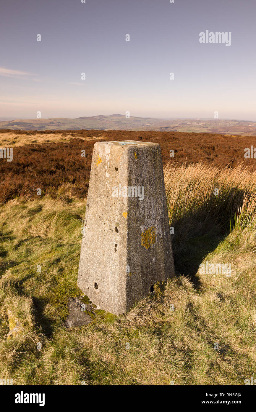 Ordnance Survey triangulation point or pillar on the summit of Cyrn y ...