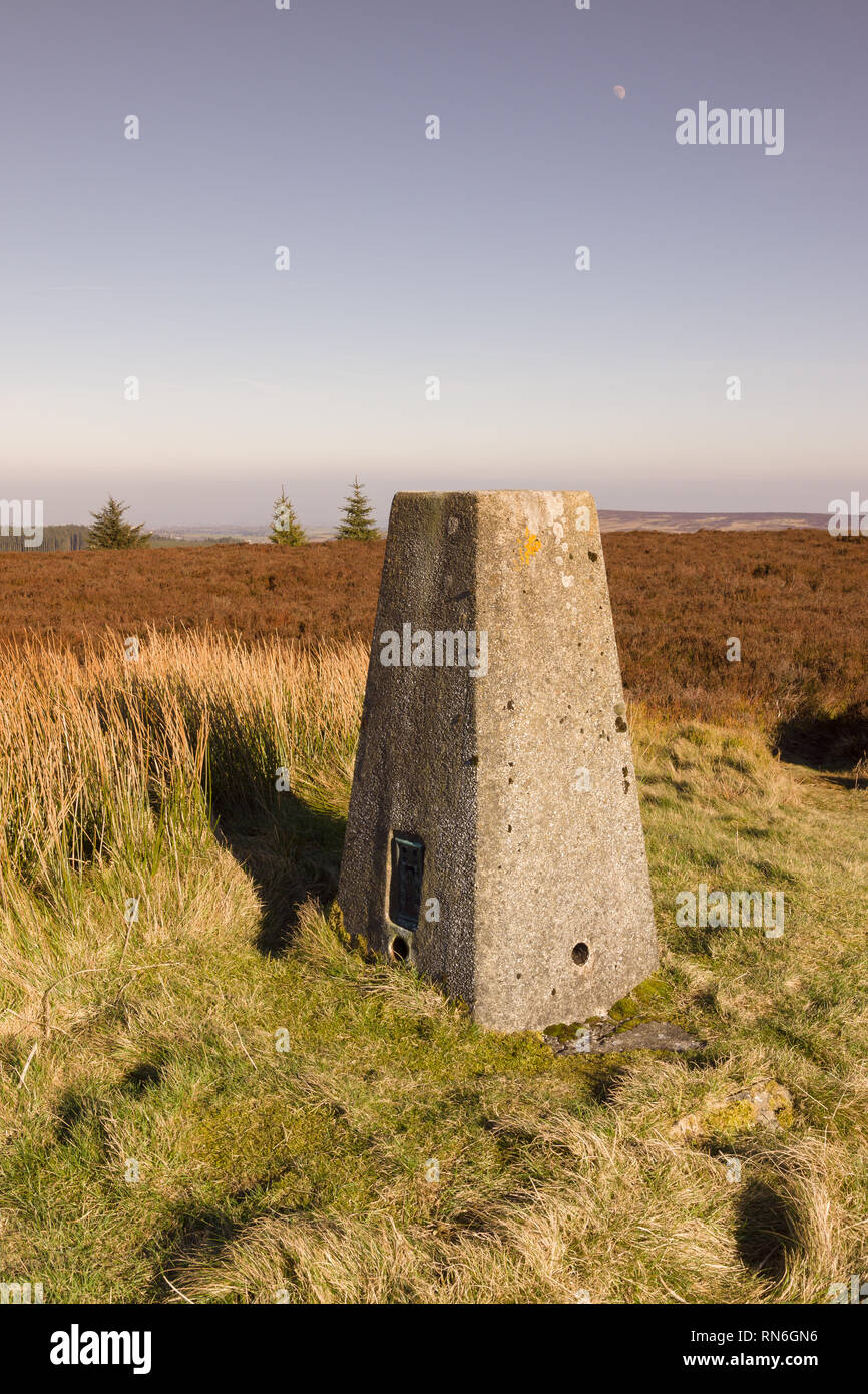Ordnance Survey triangulation point or pillar on the summit of Cyrn y ...