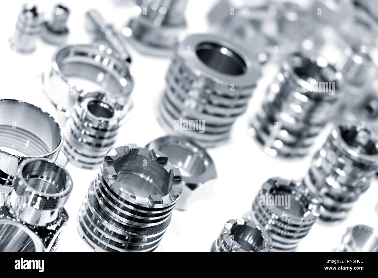 Many types of metal details industrial design background Stock Photo ...