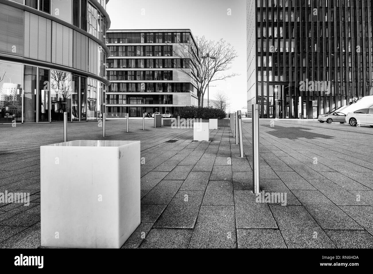 Duesseldorf, GERMANY - January 20, 2019: Modern architecture of New ...