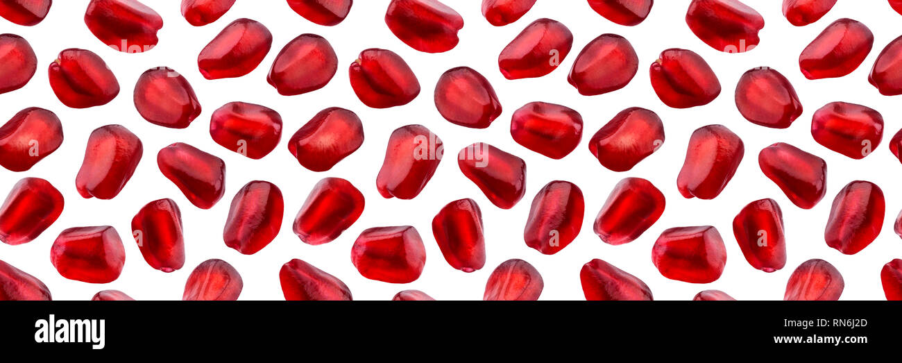 Pomegranate seeds seamless pattern, isolated on white background Stock ...