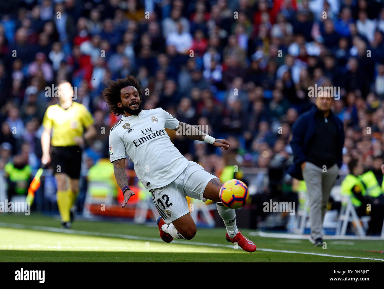 Marcelo (Real Madrid) seen in action during the Spanish La Liga match ...
