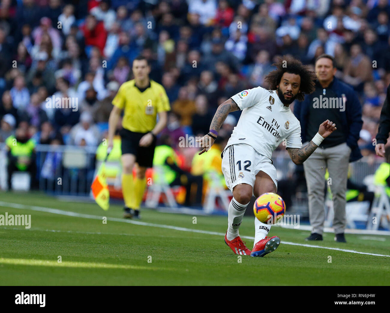 Marcelo (Real Madrid) seen in action during the Spanish La Liga match ...