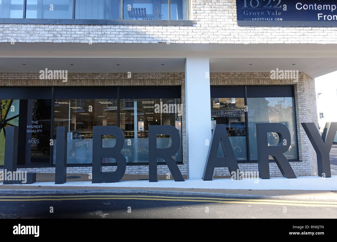 New library opened 2019 in modern development in East Dulwich, South ...