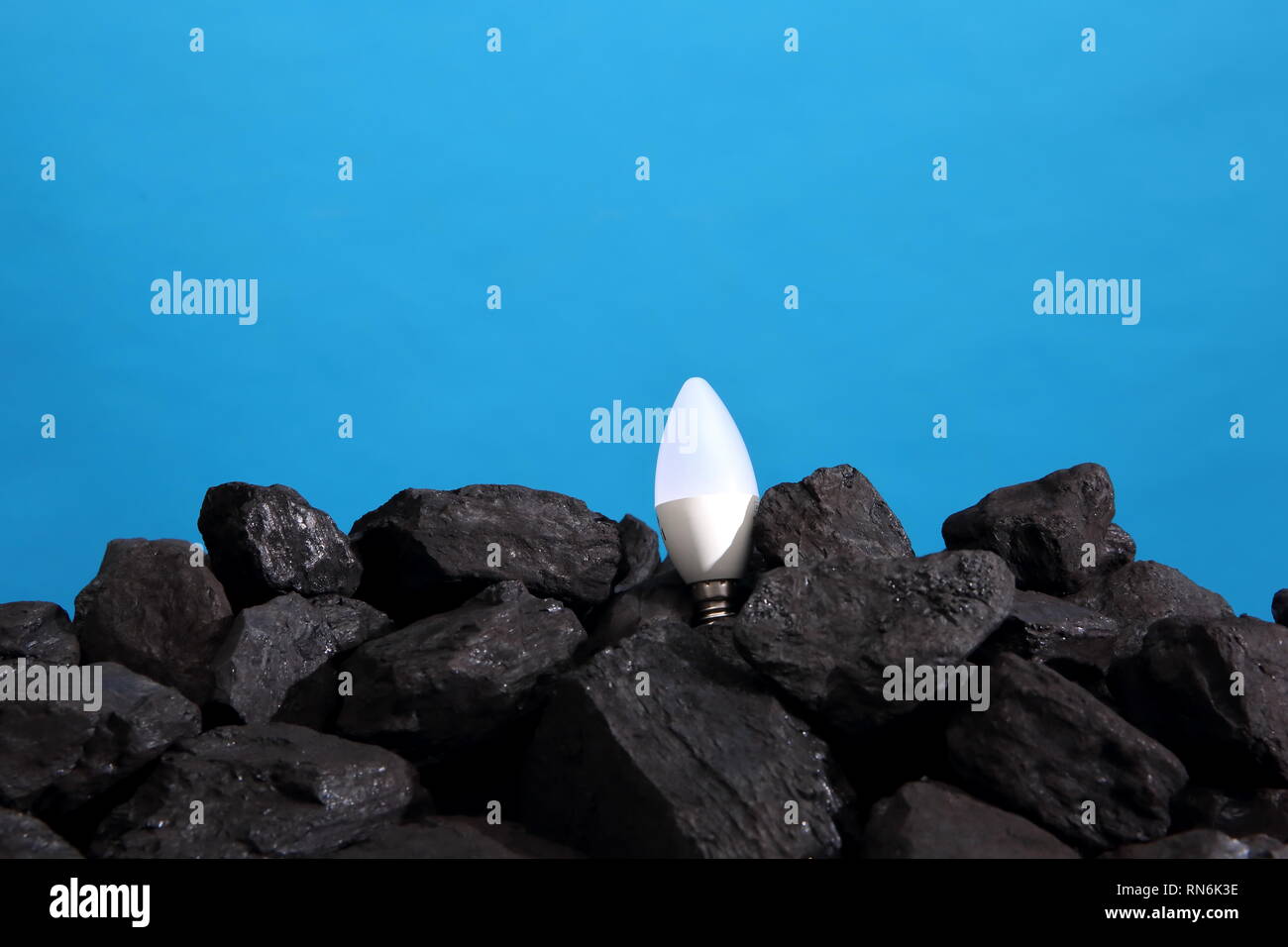 LED light source inserted in the top of hard coal Stock Photo - Alamy
