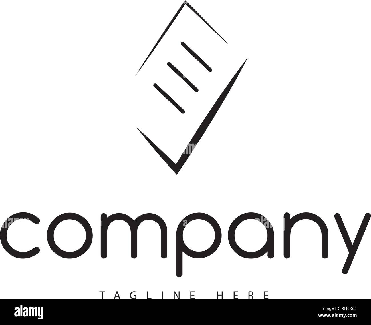 Verified documents vector vertical black logo image Stock Vector Image ...