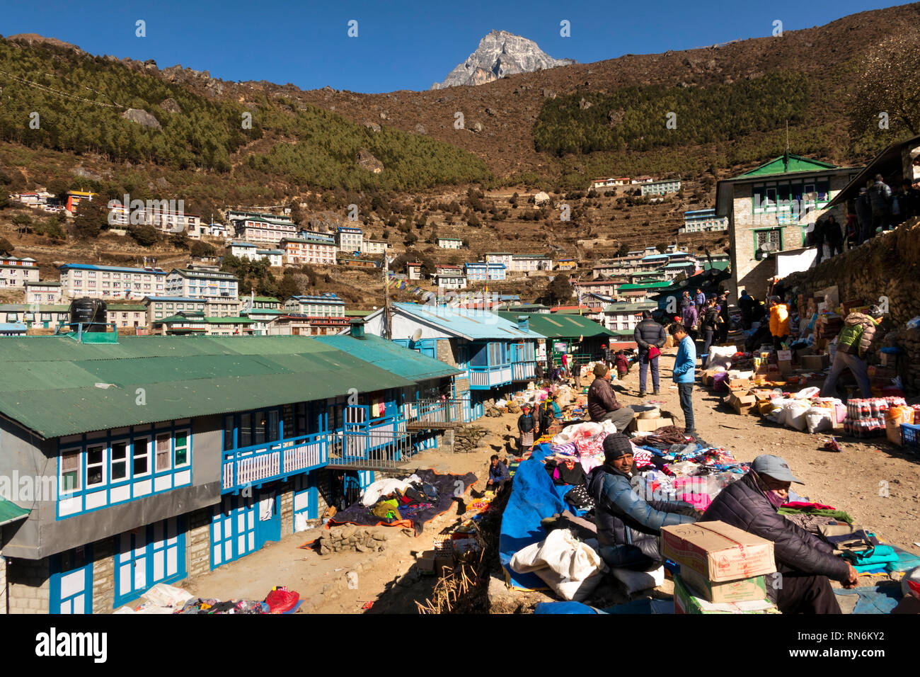 Namche bazaar and market and nepal hi-res stock photography and images ...