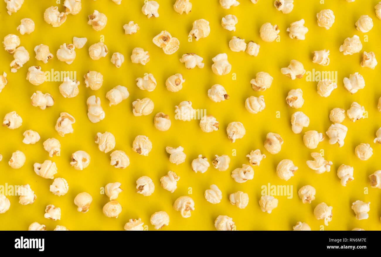 Pop corn on pastel color background.Food and snack concepts ideas ...
