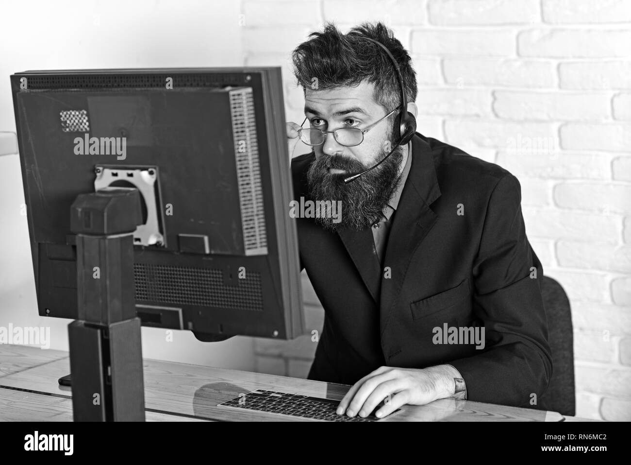 Bearded operator hi-res stock photography and images - Alamy