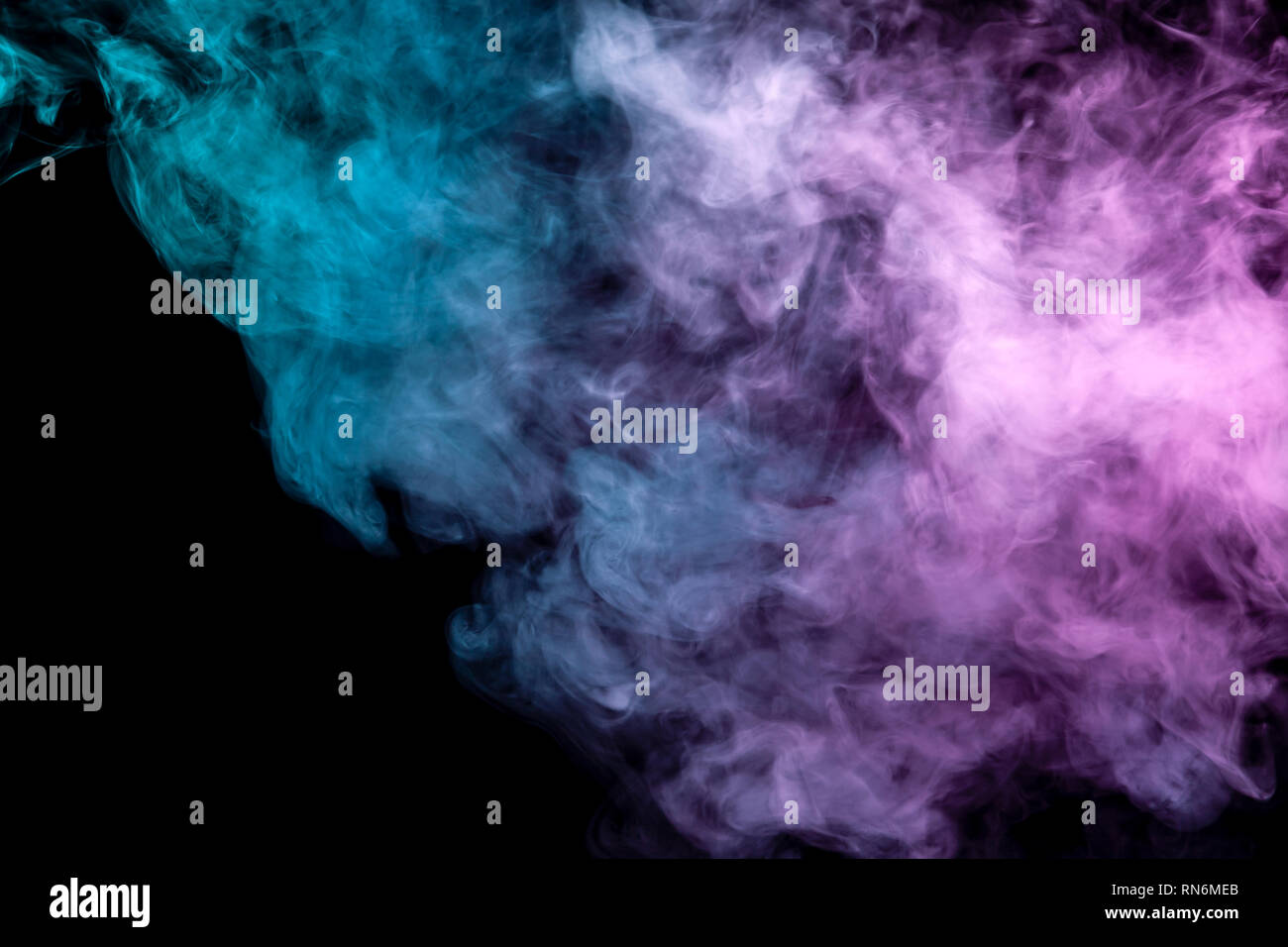 Translucent, thick smoke, illuminated by light against a dark ...