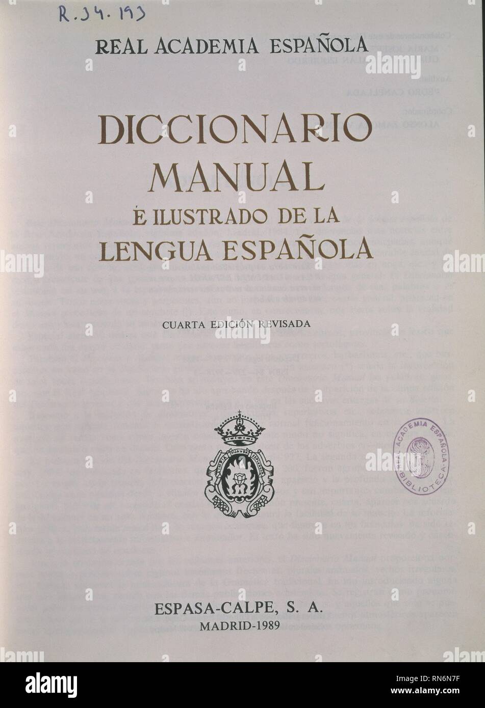 Diccionario lengua española hi-res stock photography and images - Alamy