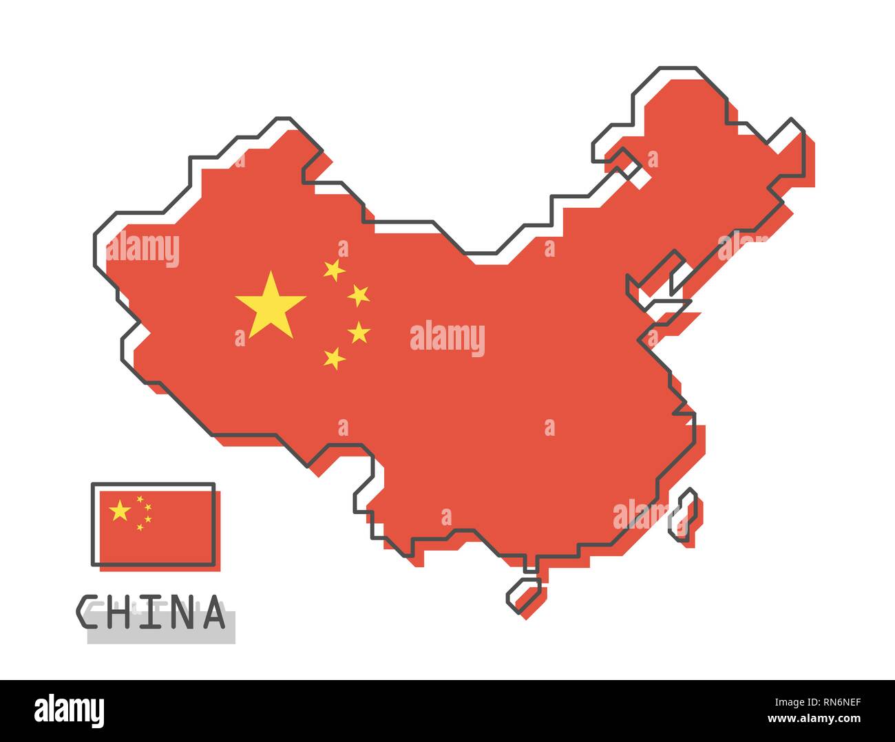 China map cartoon hi-res stock photography and images - Alamy
