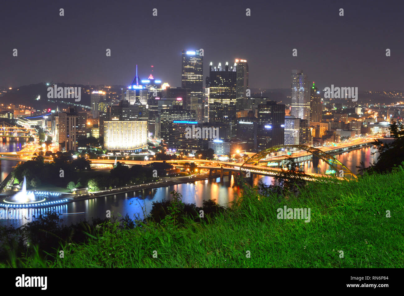 Pittsburgh, Pennsylvania, USA - July 18, 2015: Pittsburgh Skyline at ...