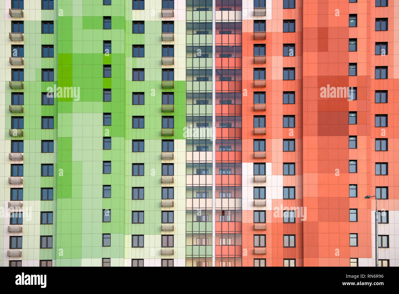 Colorful multi-storey residential apartment building Stock Photo - Alamy