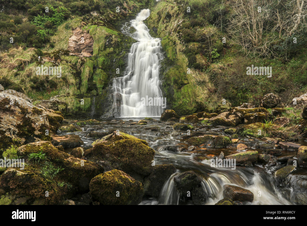 Assarancagh Waterfall, near Adara, County Donegal, Ireland. Maghera ...
