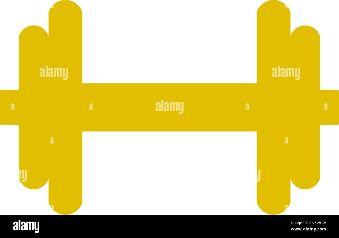 Weights symbol icon - golden realistic dumbbell silhouette, isolated ...
