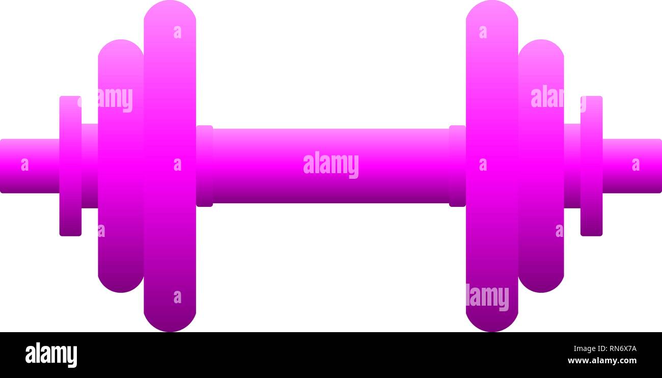 Weights symbol icon - purple gradient realistic dumbbell silhouette ...