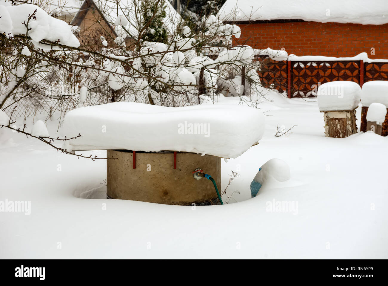Objects covered with snow after a heavy snowfall Stock Photo - Alamy