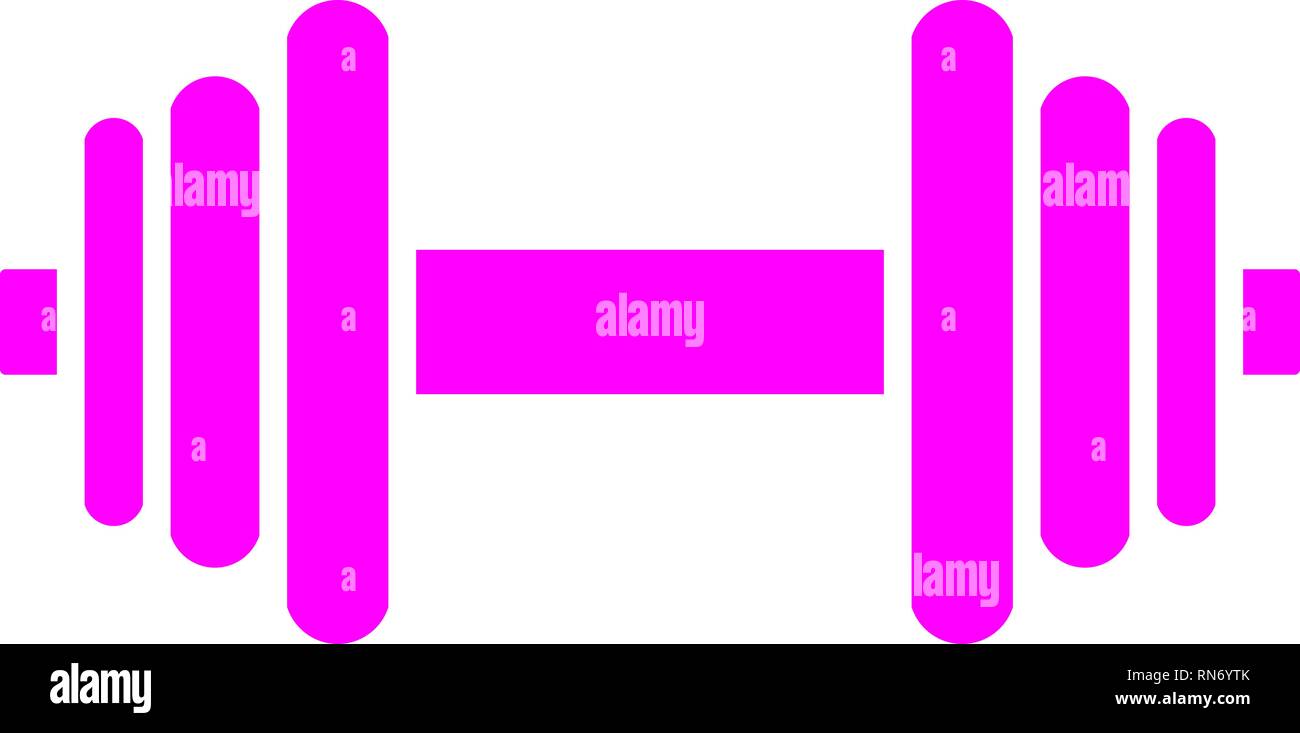 Weights symbol icon - purple minimalist dumbbell, isolated - vector ...