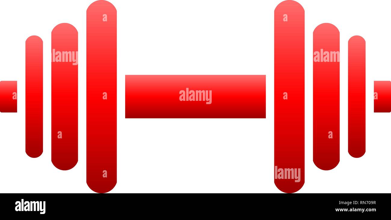 Weights symbol icon - red gradient minimalist dumbbell, isolated ...