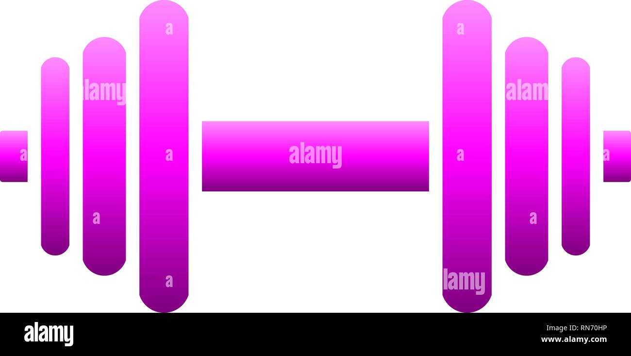 Weights symbol icon - purple gradient minimalist dumbbell, isolated ...
