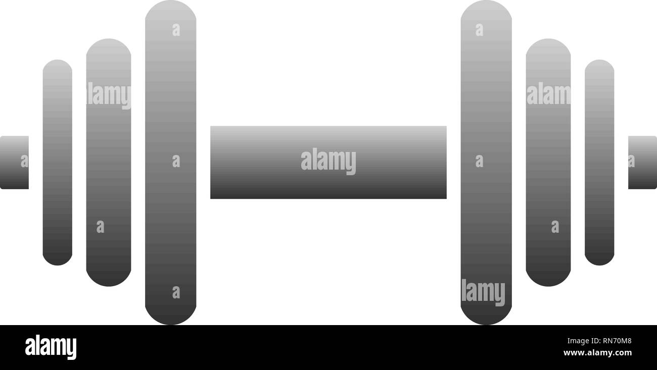 Weights symbol icon - gray gradient minimalist dumbbell, isolated - vector illustration Stock ...