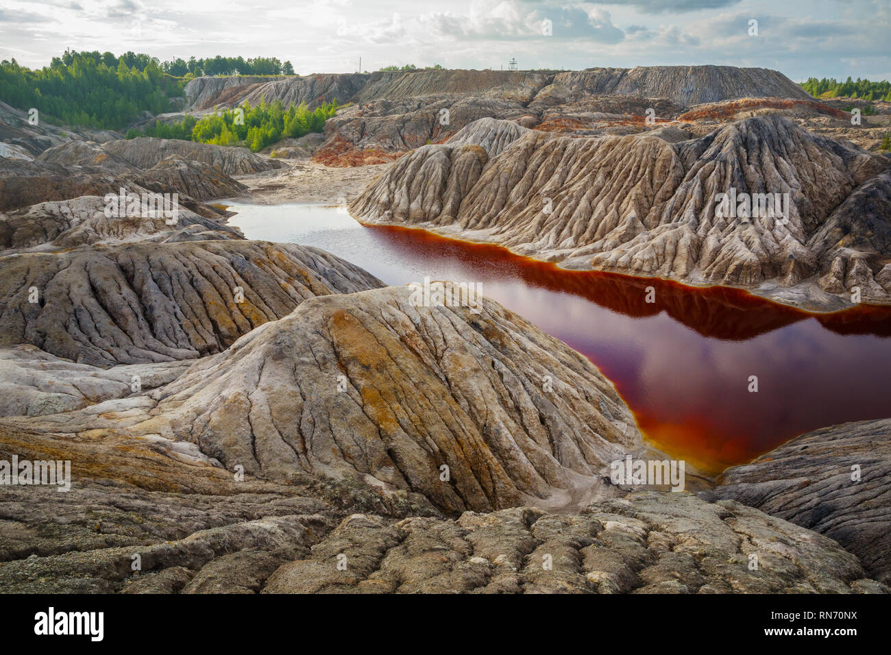 nature disaster, lifeless land with polluted water Stock Photo - Alamy