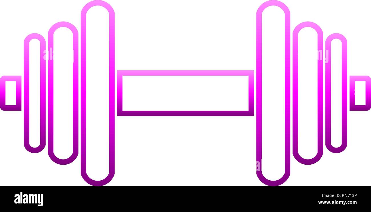 Weights symbol icon - purple gradient minimalist dumbbell outline ...