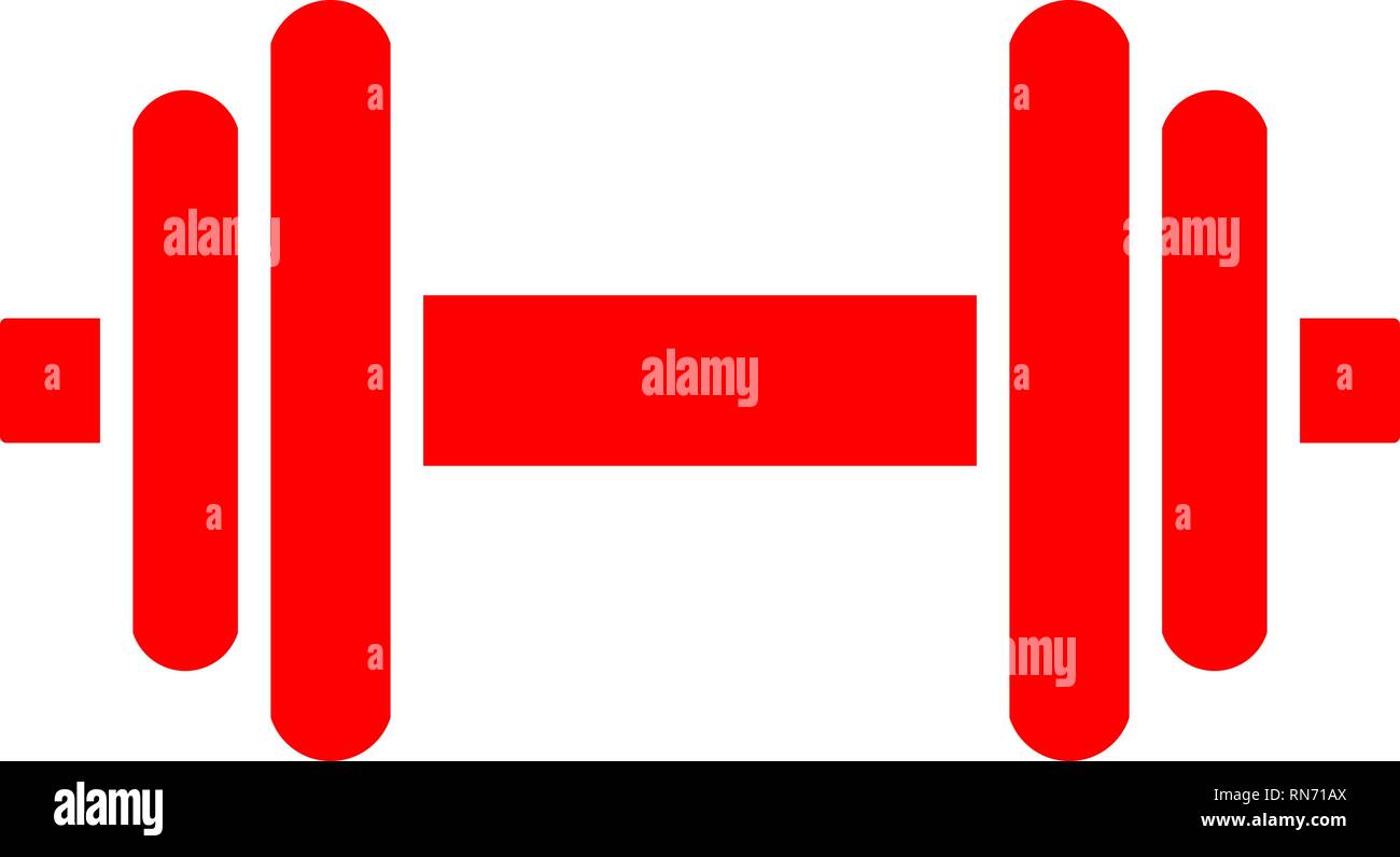 Red dumbbell weights Stock Vector Images - Alamy