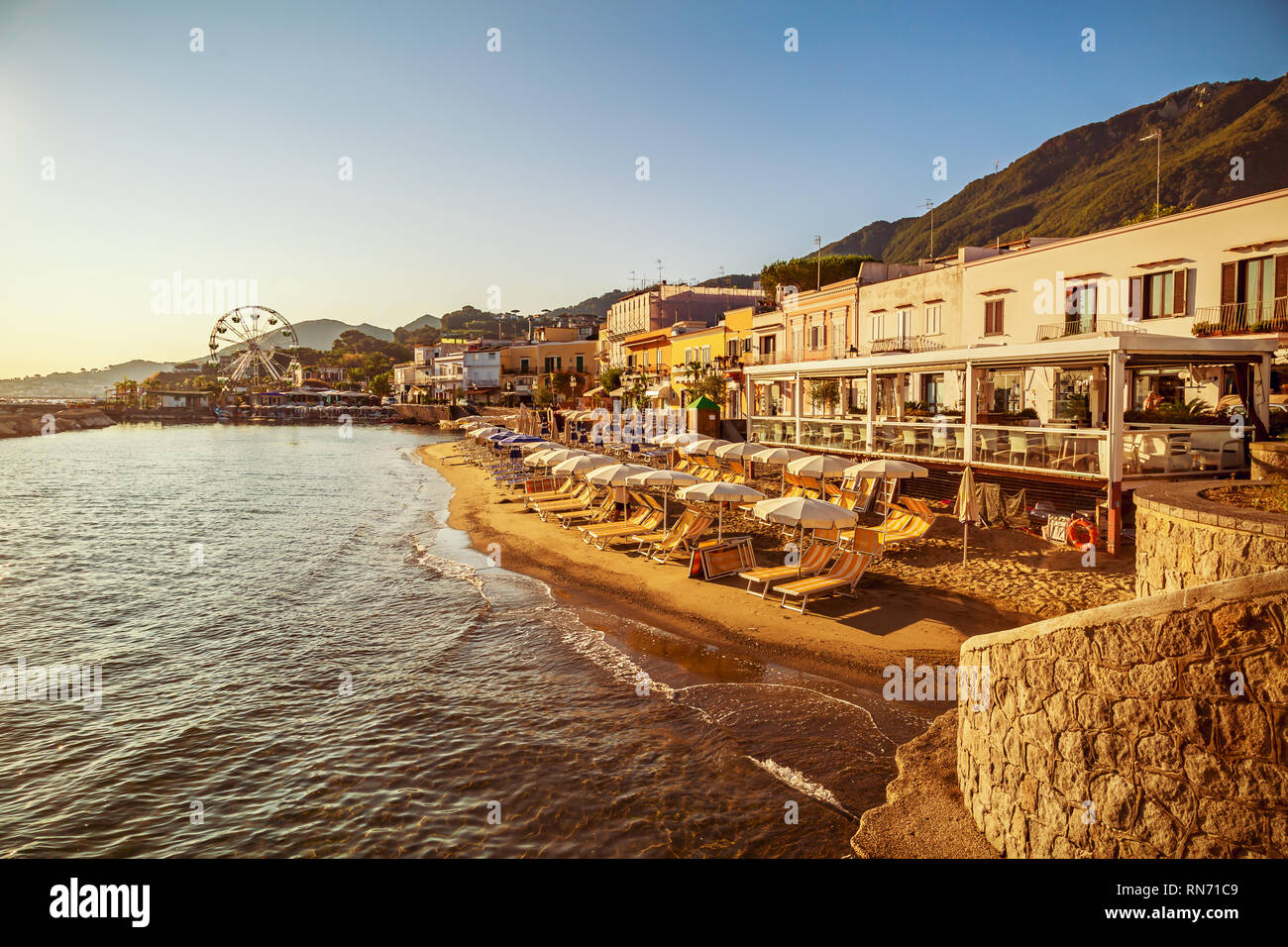 Landscape of Lacco Ameno, part of Ischia island. Travel in Italy ...