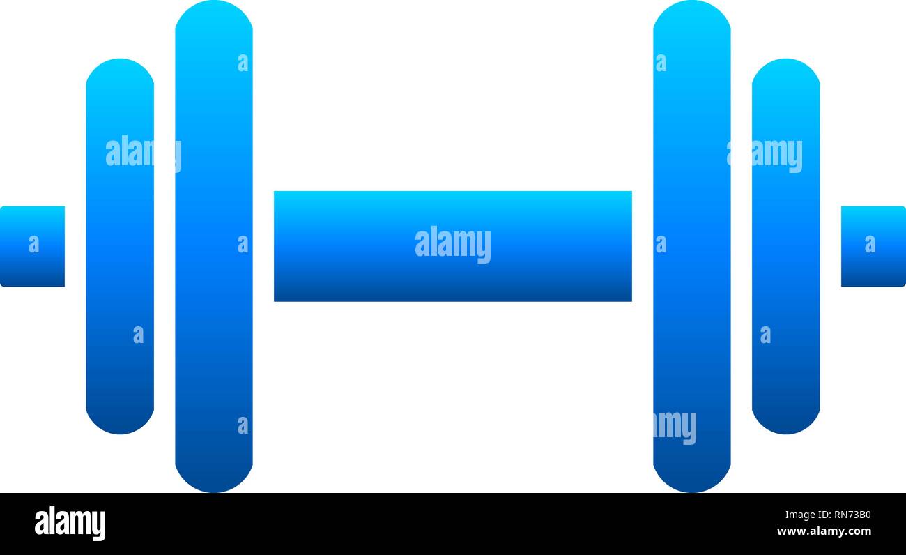 Weights symbol icon - blue gradient minimalist dumbbell, isolated ...