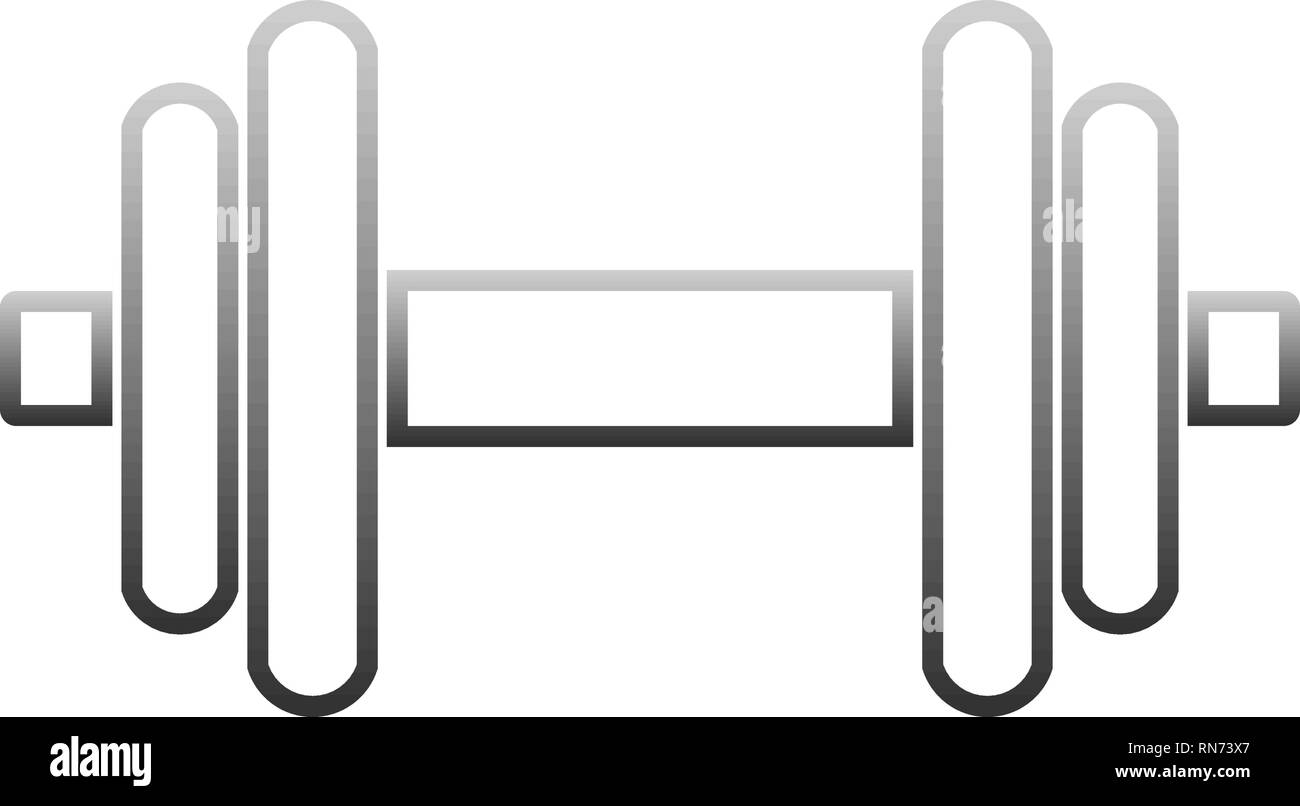 Weights symbol icon - gray gradient minimalist dumbbell outline, isolated - vector illustration ...