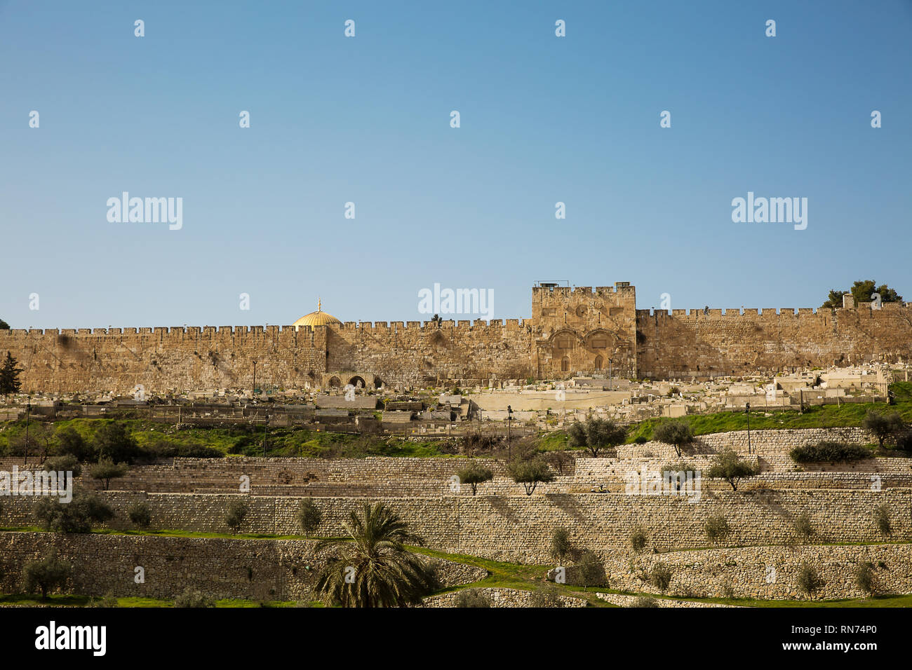 Ancient walled city of jerusalem hi-res stock photography and images ...