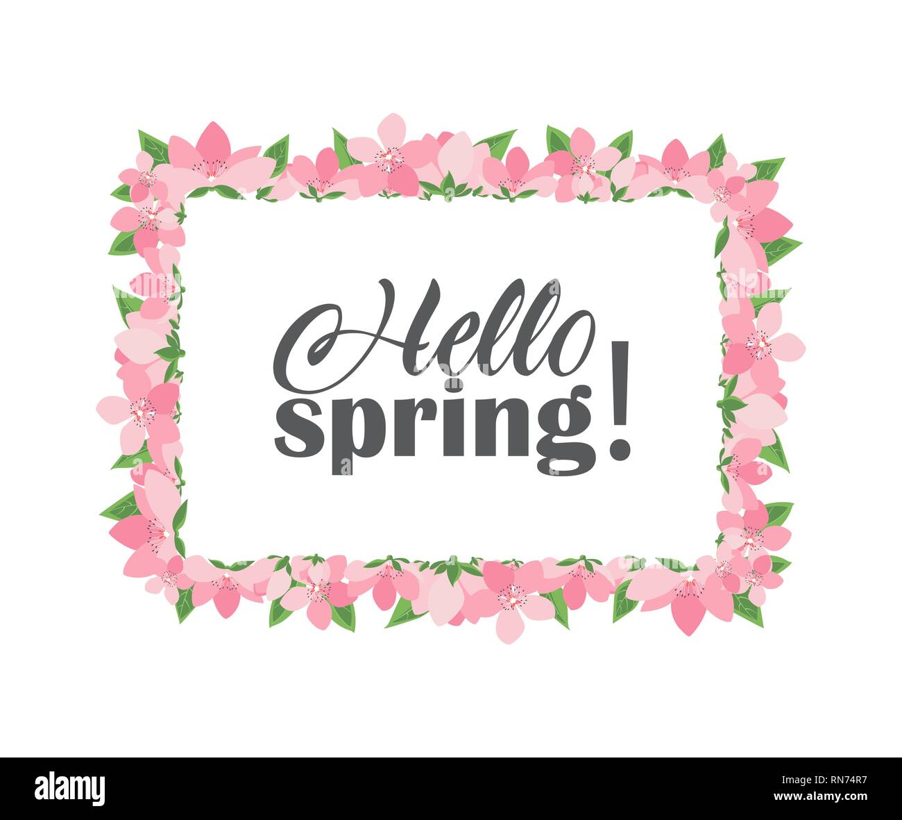 Hello spring text element Stock Vector Images - Alamy