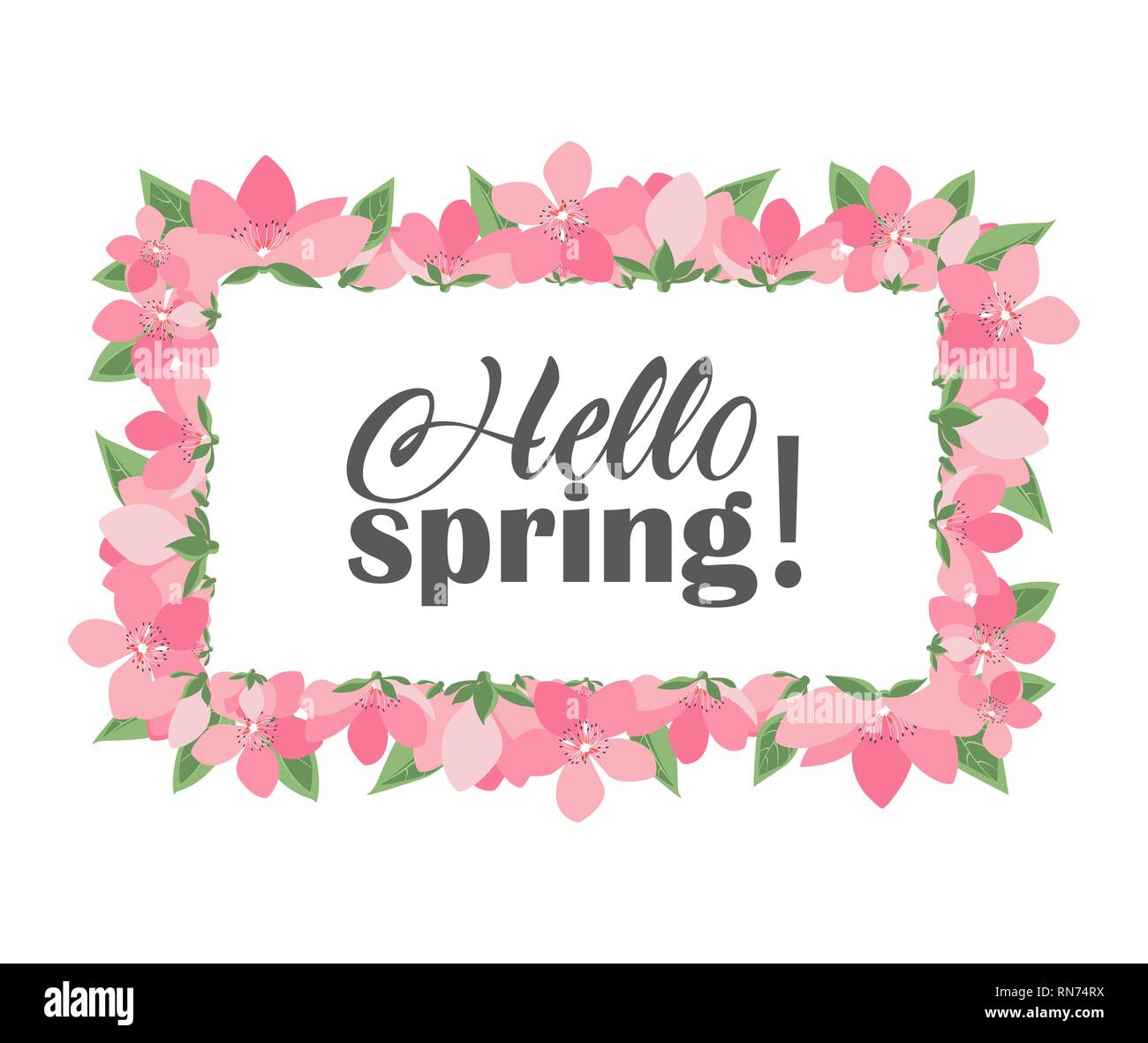Floral frames Hello spring Stock Vector Image & Art - Alamy