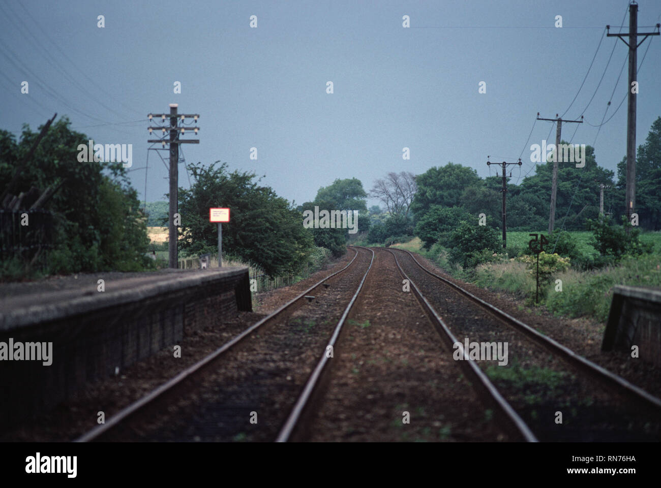 Railway tracks on the Norwich to Sheringham line, Norfolk, England ...