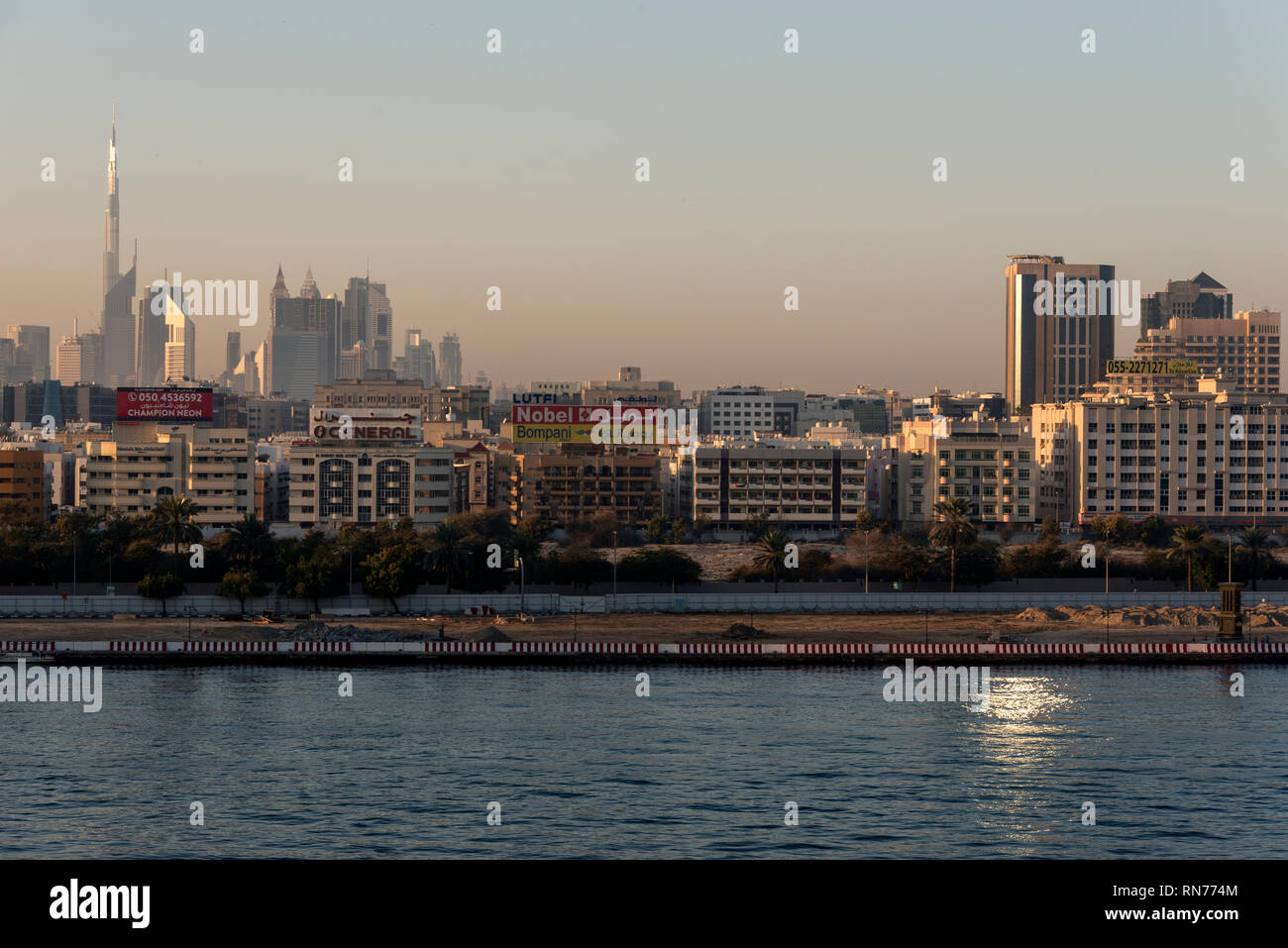 Dubai early morning skyline hi-res stock photography and images - Alamy